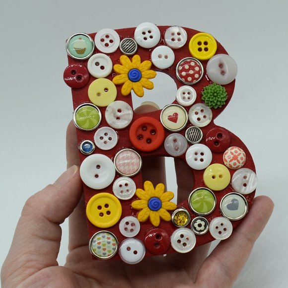 Hand Crafted | Kitchen | Hand Crafted Wood Magnet Red Letter B With ...